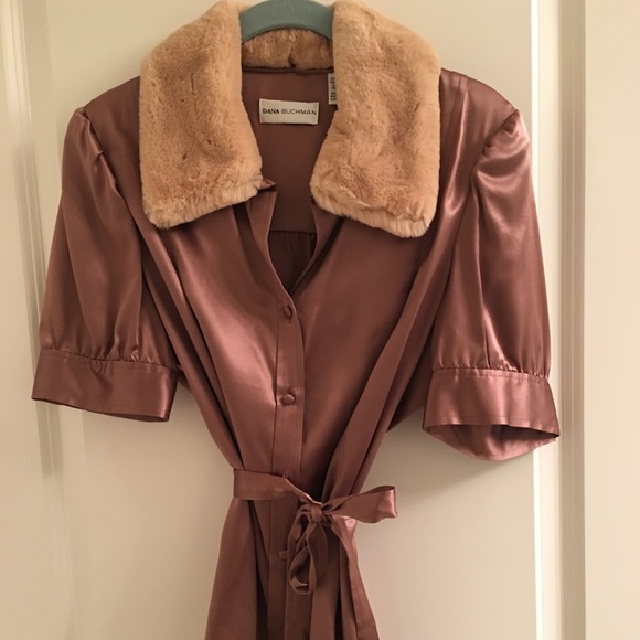 Dana Buchman | Tops | Nwt Dana Buchman Silk Blouse With Removable Fur ...
